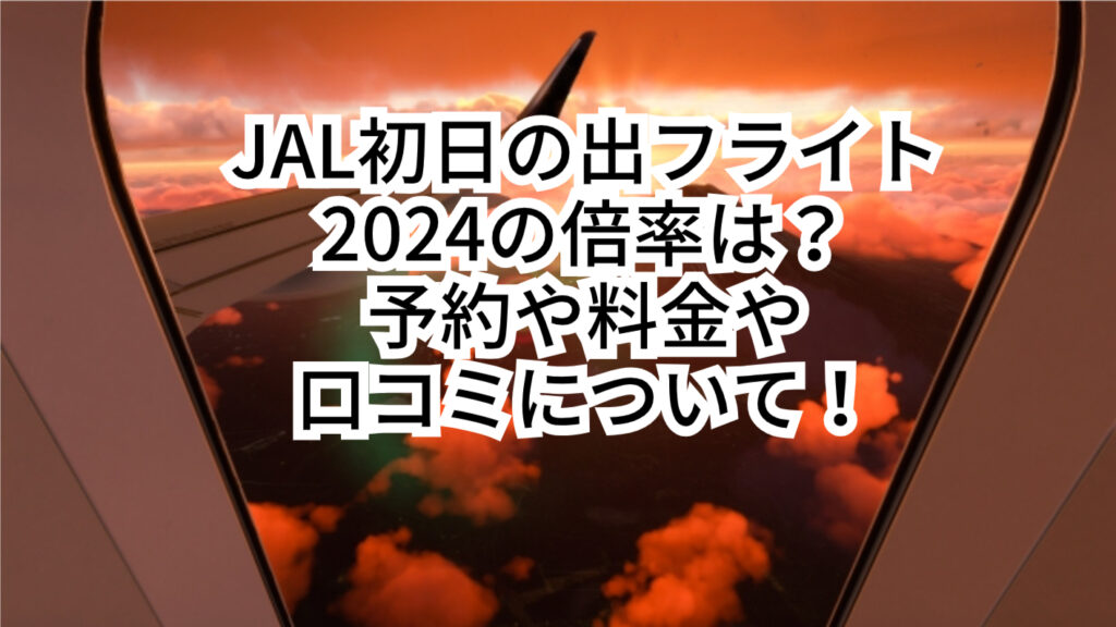 JAL初日の出フライト2024の倍率は？予約方法や料金や口コミについて！ | 徒然なる回遊記